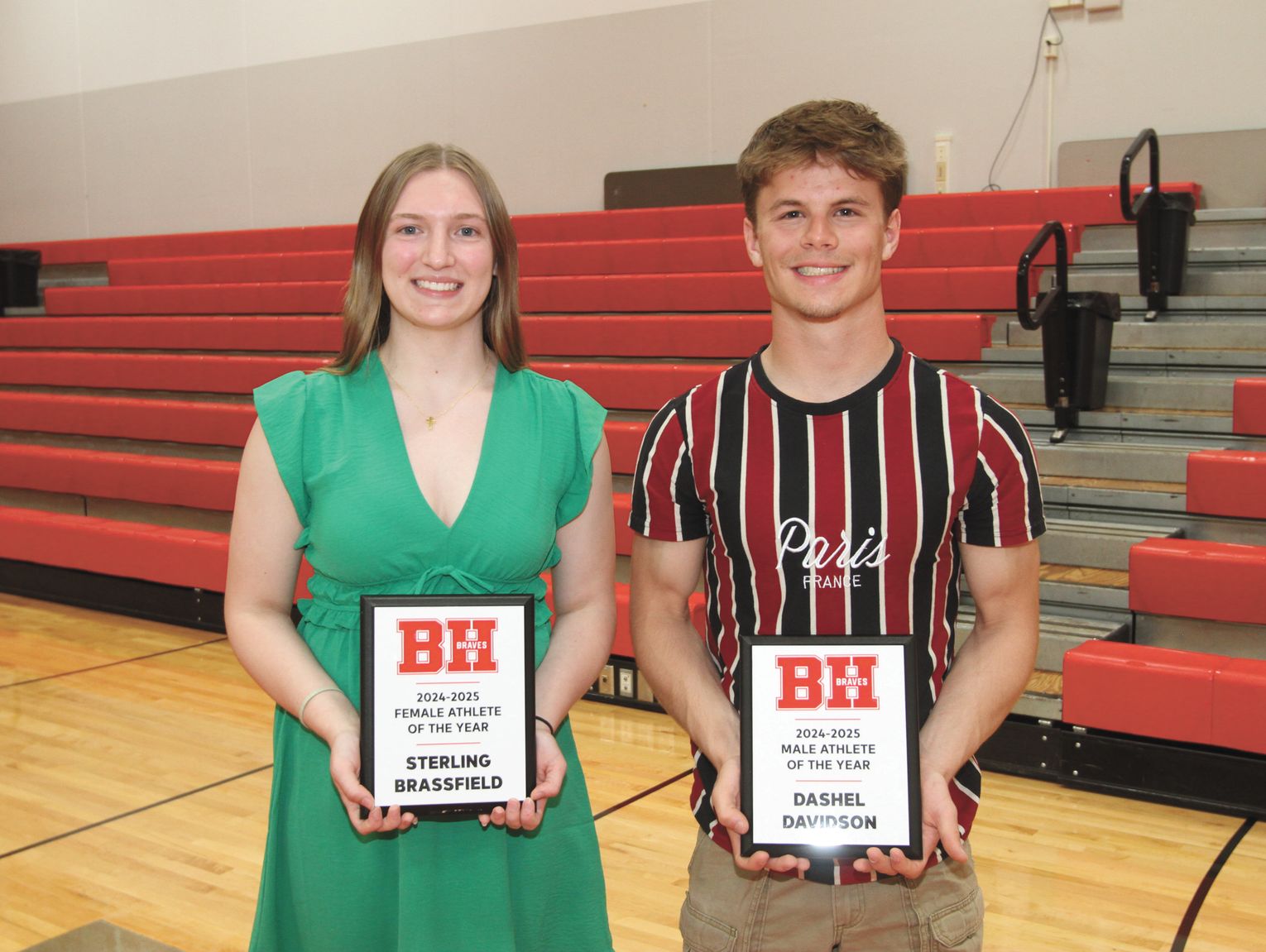 DAVIDSON, BRASSFIELD B-H ATHLETES OF YEAR