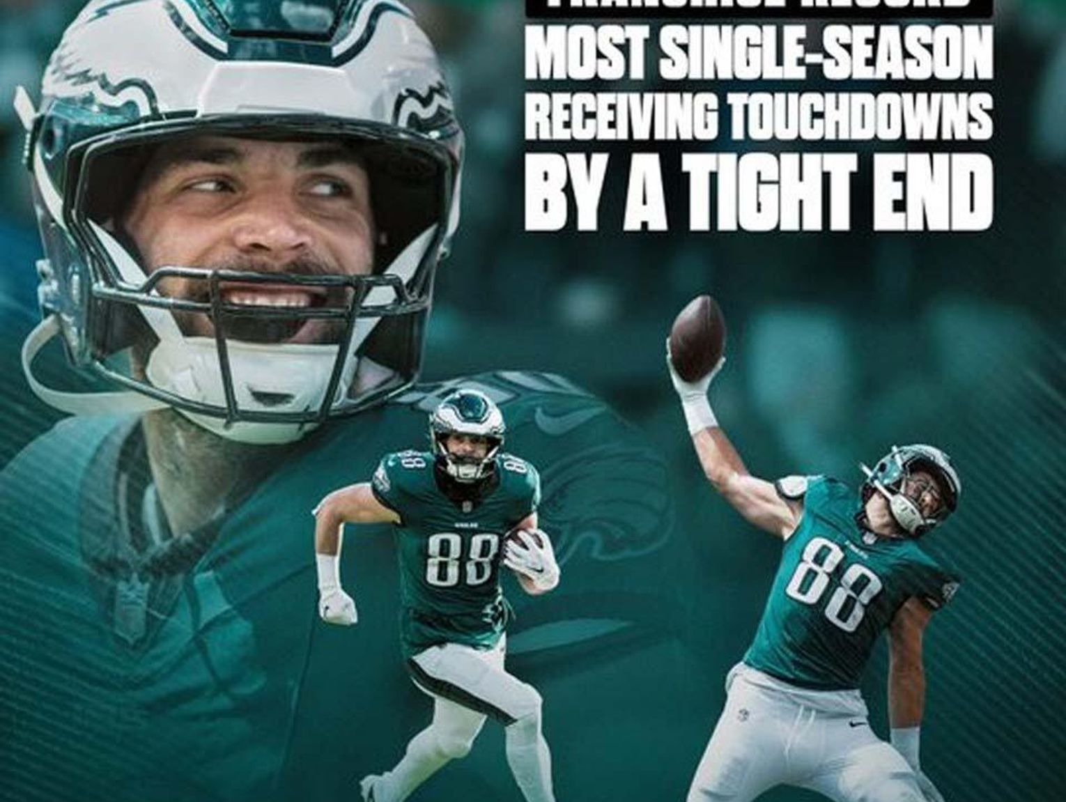 GOEDERT SETS EAGLE'S TE TOUCHDOWN RECORD