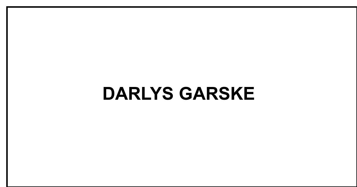 Obituary: DARLYS GARSKE