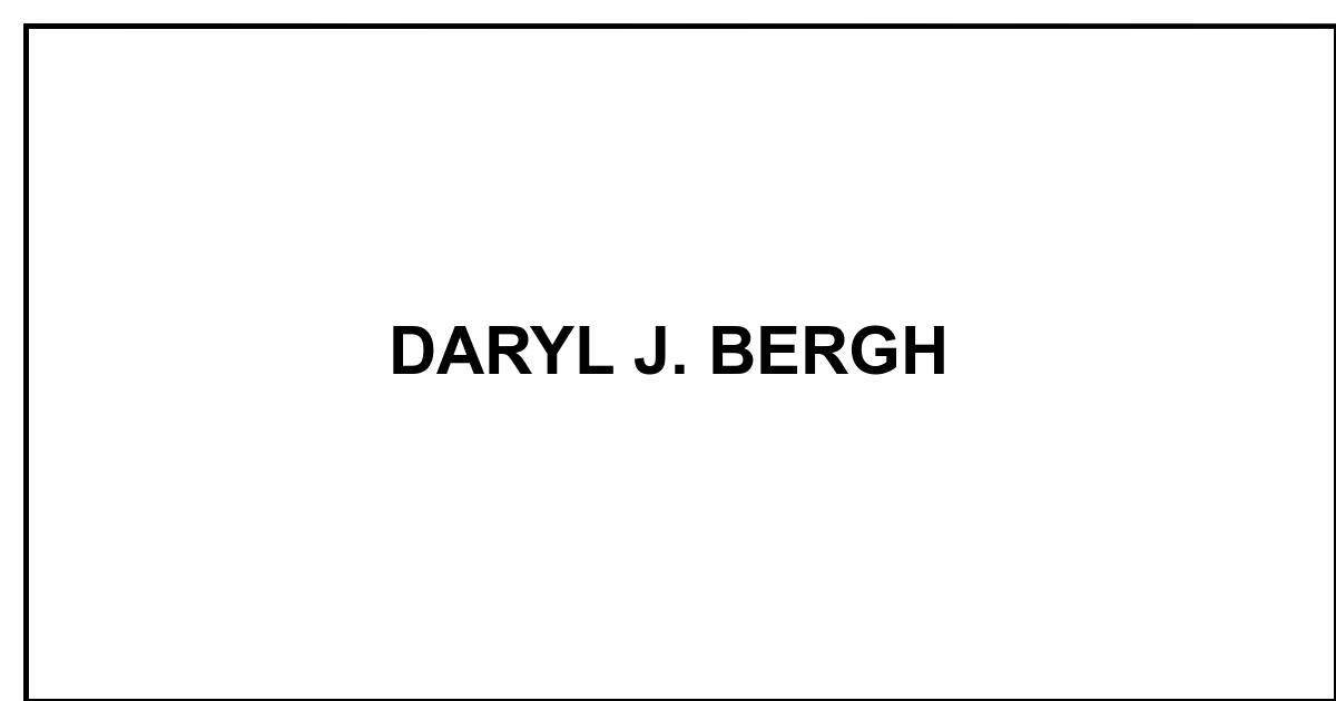 Obituary: DARYL J. BERGH