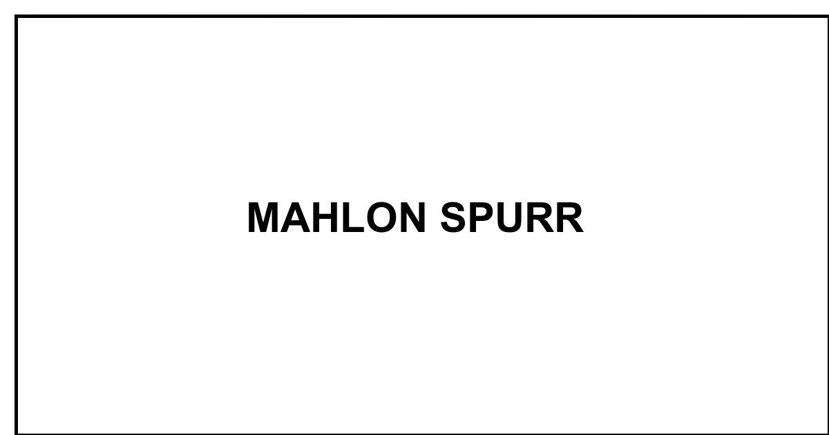 Obituary: MAHLON SPURR